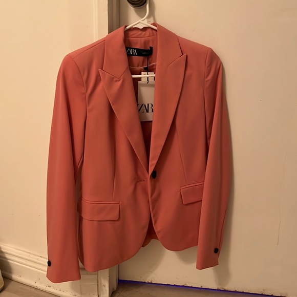Zara | Jackets & Coats | Zara Pink Blazer | Poshmark